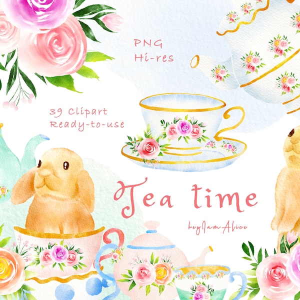 Tea Time Clipart - Etsy