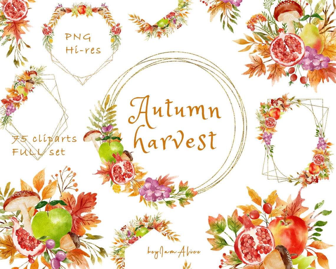 Watercolor Autumn Clipart Fall Clipart FREE COMMERCIAL Use | Etsy