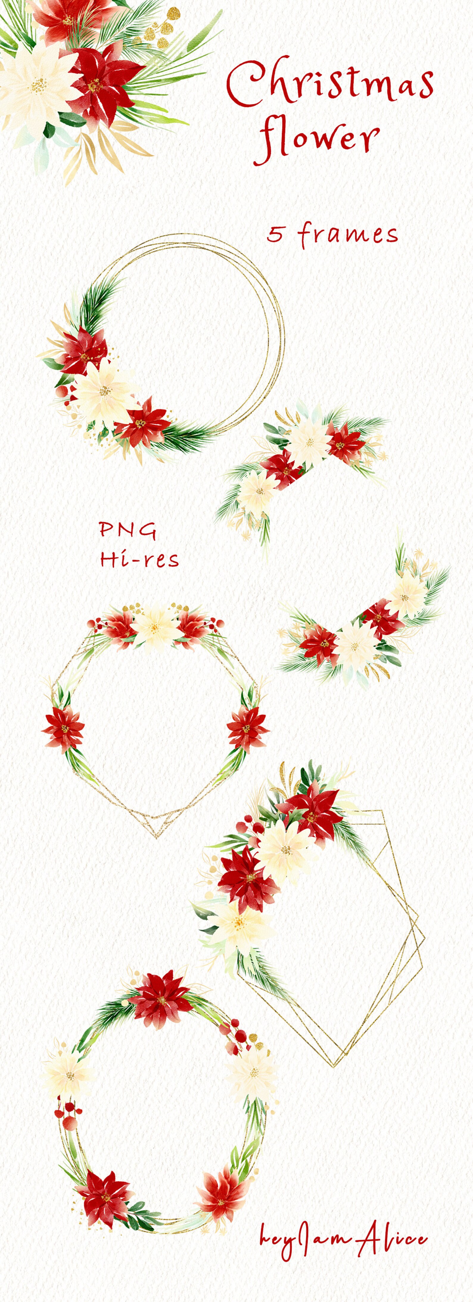 Christmas Wreath Clipart, FREE COMMERCIAL Use, Watercolor Winter ...