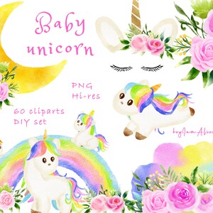 Unicorn Clipart, Pony Clipart, FREE COMMERCIAL Use, Watercolor Unicorn ...