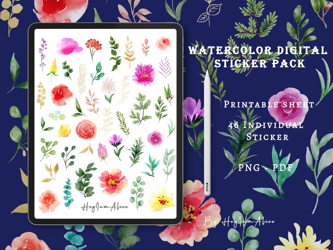 May Flower Digital Sticker PRINTABLE Sticker Sheet - Etsy