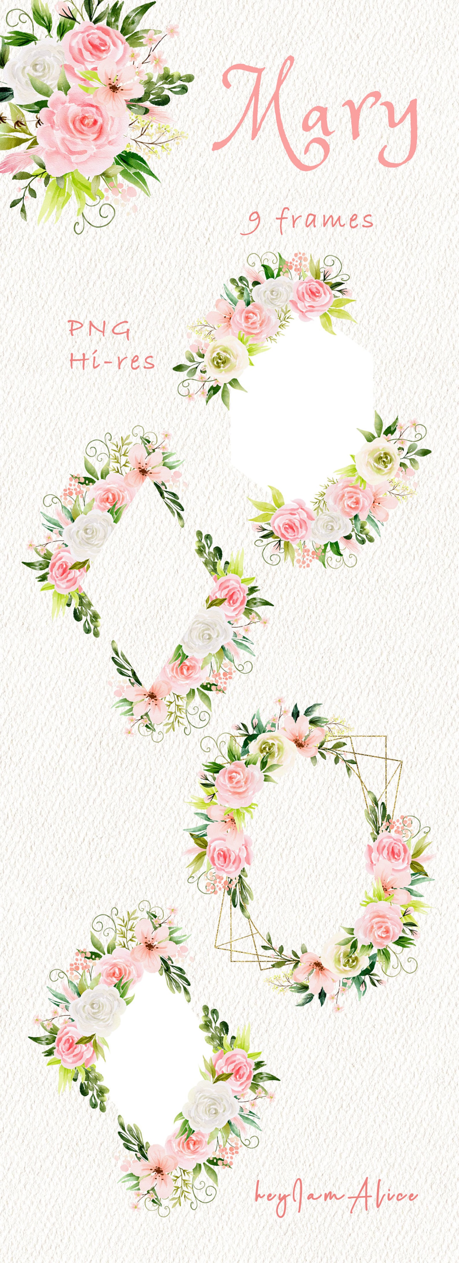 Peach Pink Watercolor Flower Clipart, FREE COMMERCIAL Use, Greenery ...