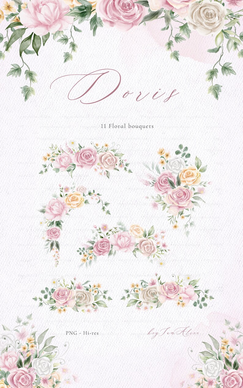 Pink Purple Flower Watercolor Clipart Soft Pink Floral PNG - Etsy