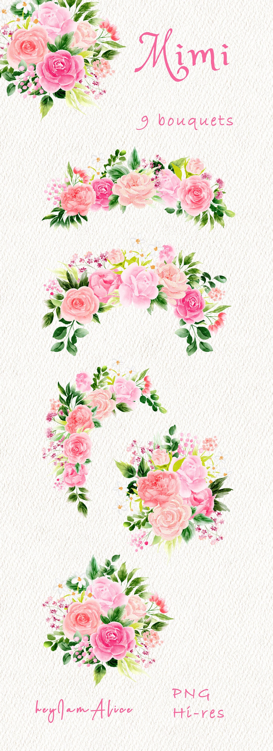 Pink ROSE Flower Watercolor Clipart, Soft Pink Floral PNG, Free ...