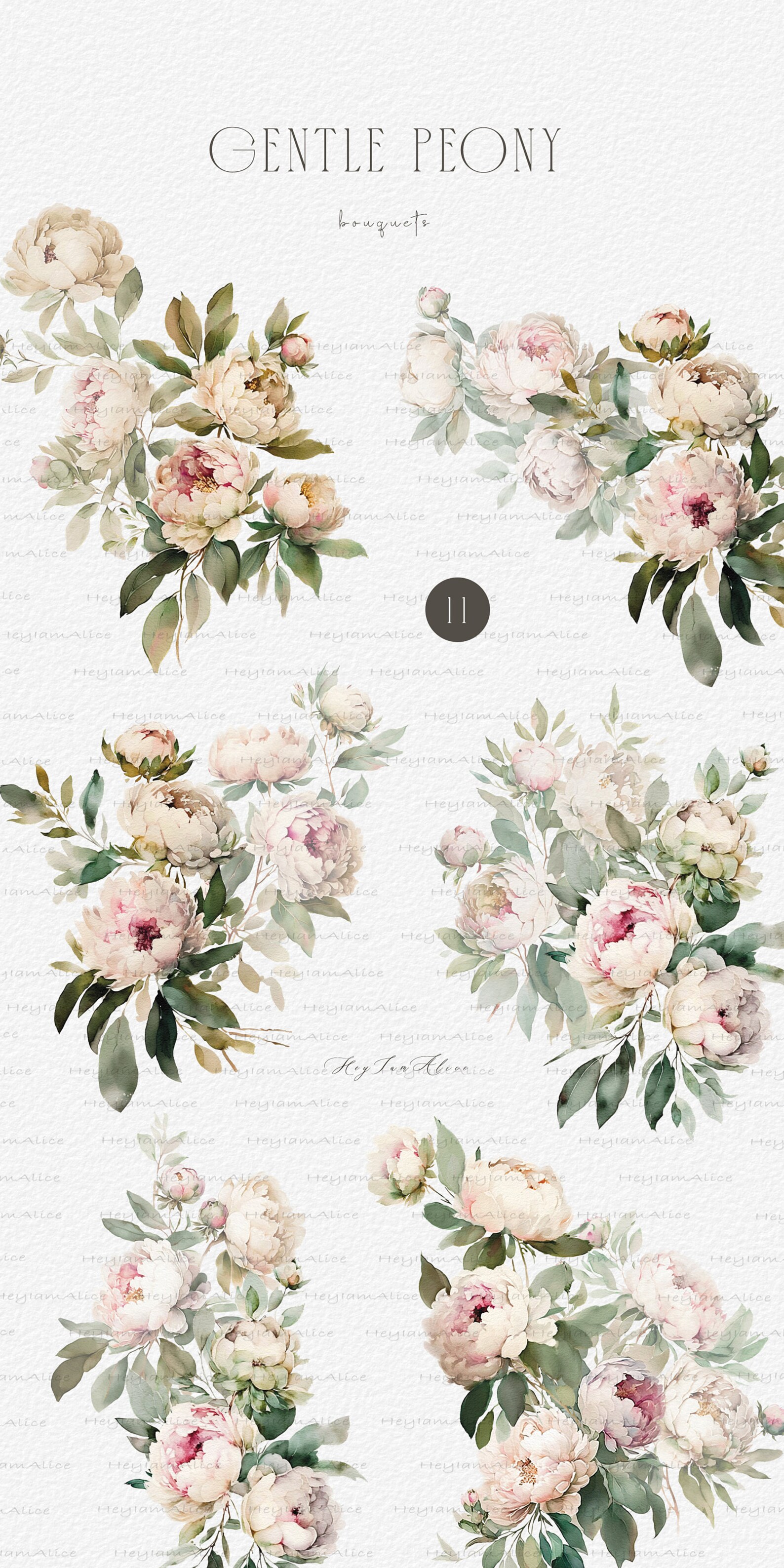 Pink Peony Flower Watercolor Clipart, Soft Pink Delicate PNG, Floral ...