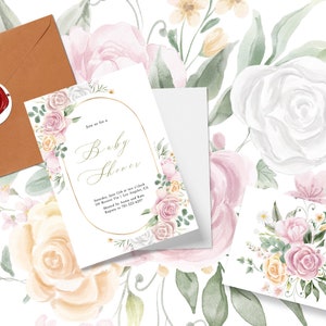 Pink Purple Flower Watercolor Clipart, Soft Pink Floral PNG, Wedding ...