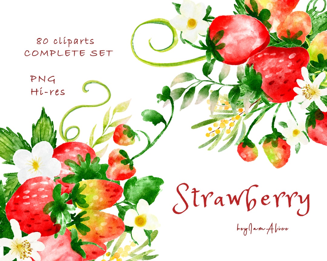 Watercolor Strawberry Clipart, Fruit Strawberry Png, FREE COMMERCIAL ...