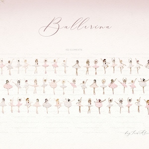 Ballerina Clipart, Watercolor Animal Clipart, Bunny Ballerina PNG ...