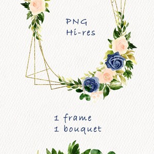 Navy Blush Flower Watercolor Clipart, FREE COMMERCIAL Use, Pink Floral ...