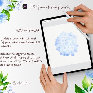 100 Realistic Watercolor Stamp Procreate Brush, FREE COMMERCIAL Use ...