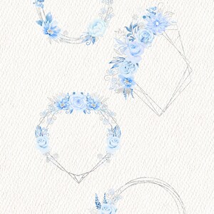 Blue Floral Watercolour Clipart, Winter Flower PNG, Blue Snow Clipart ...