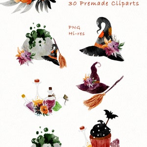 Halloween Clipart, Watercolor Happy Halloween, Spooky Clipart, Trick or ...