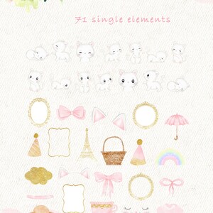 Baby Cat Watercolor Clipart, Kitten Graphic PNG, Cute Cat, Little ...
