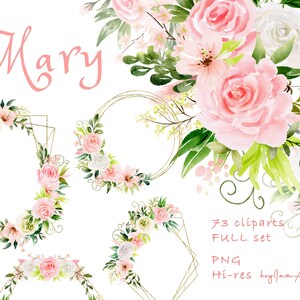 Peach Pink Watercolor Flower Clipart, FREE COMMERCIAL Use, Greenery ...