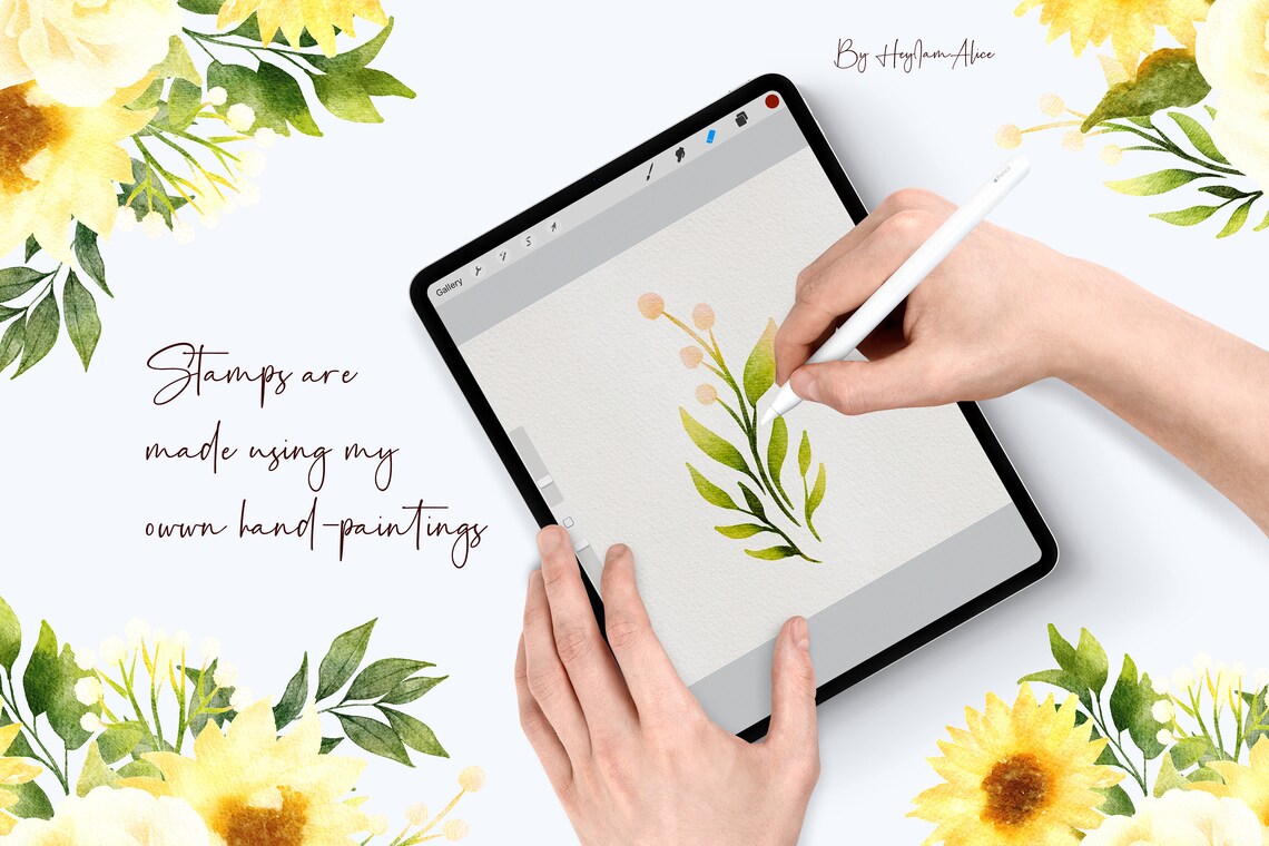 100 Realistic Watercolor Stamp Procreate Brush FREE - Etsy