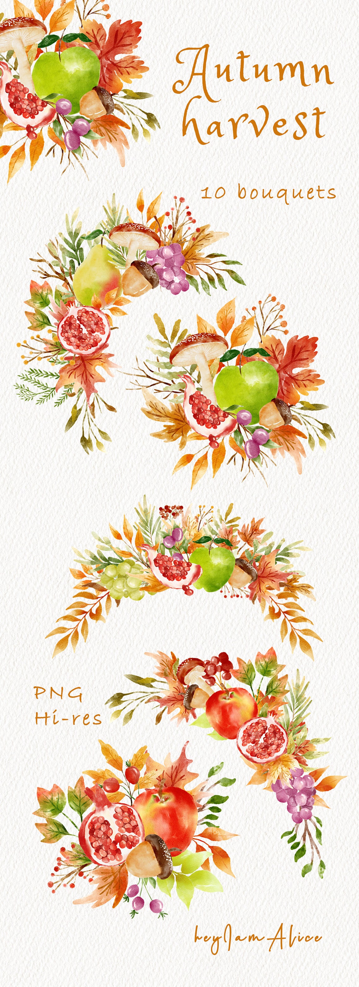 Watercolor Autumn Clipart Fall Clipart FREE COMMERCIAL Use | Etsy