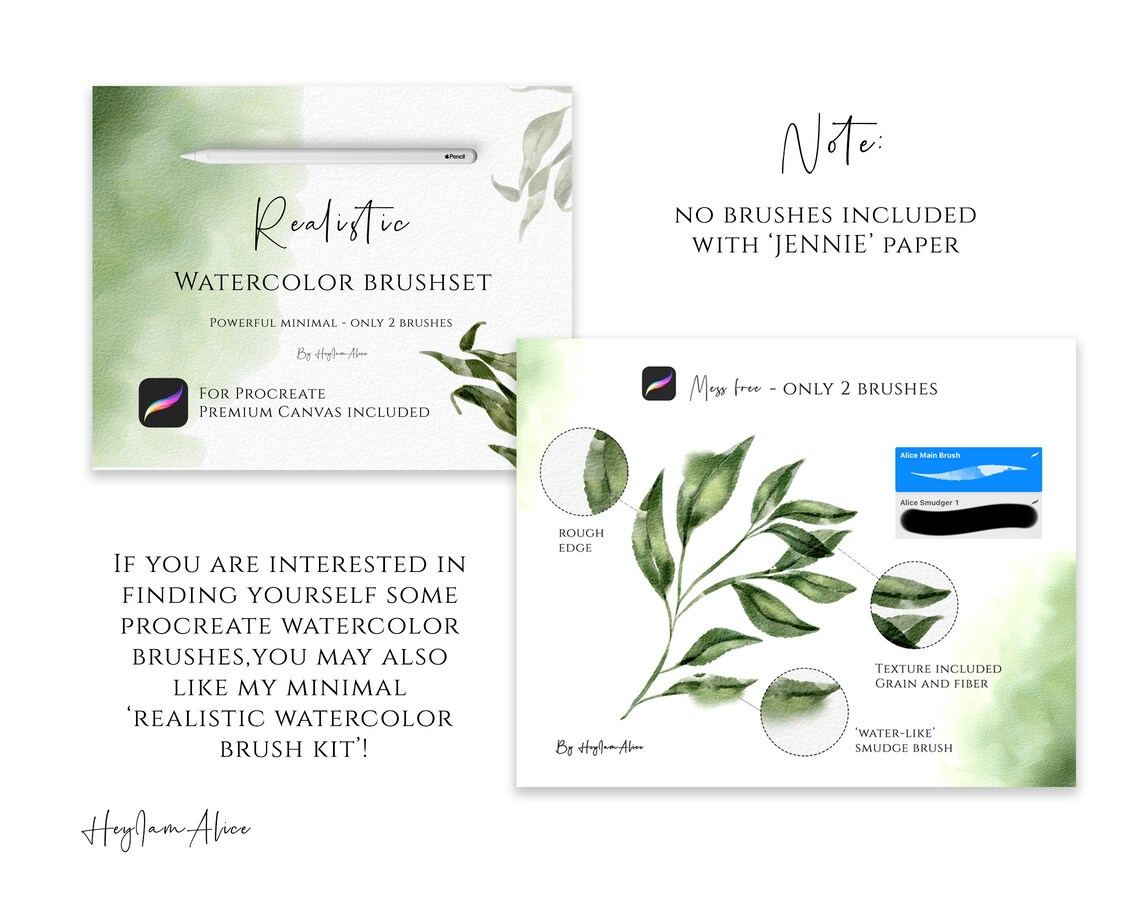 Realistic Procreate Watercolor Paper Canvas JENNIE Paper - Etsy