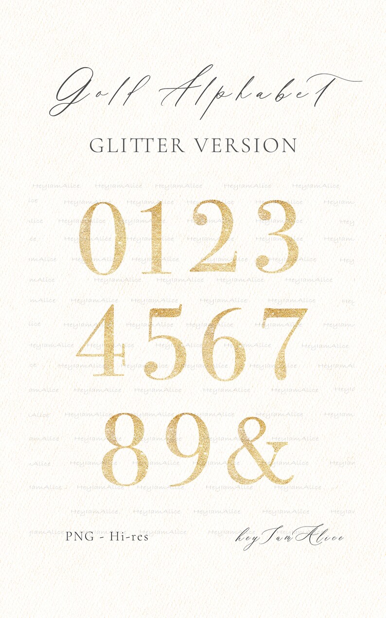 Gold Glitter Alphabet Letter Number Symbol Metallic PNG - Etsy