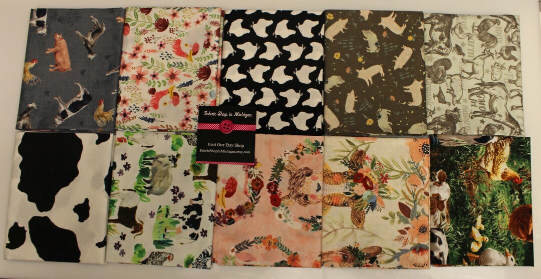 Fat Quarter Bundle, Farm Animal 10 Fat Quarters - Etsy