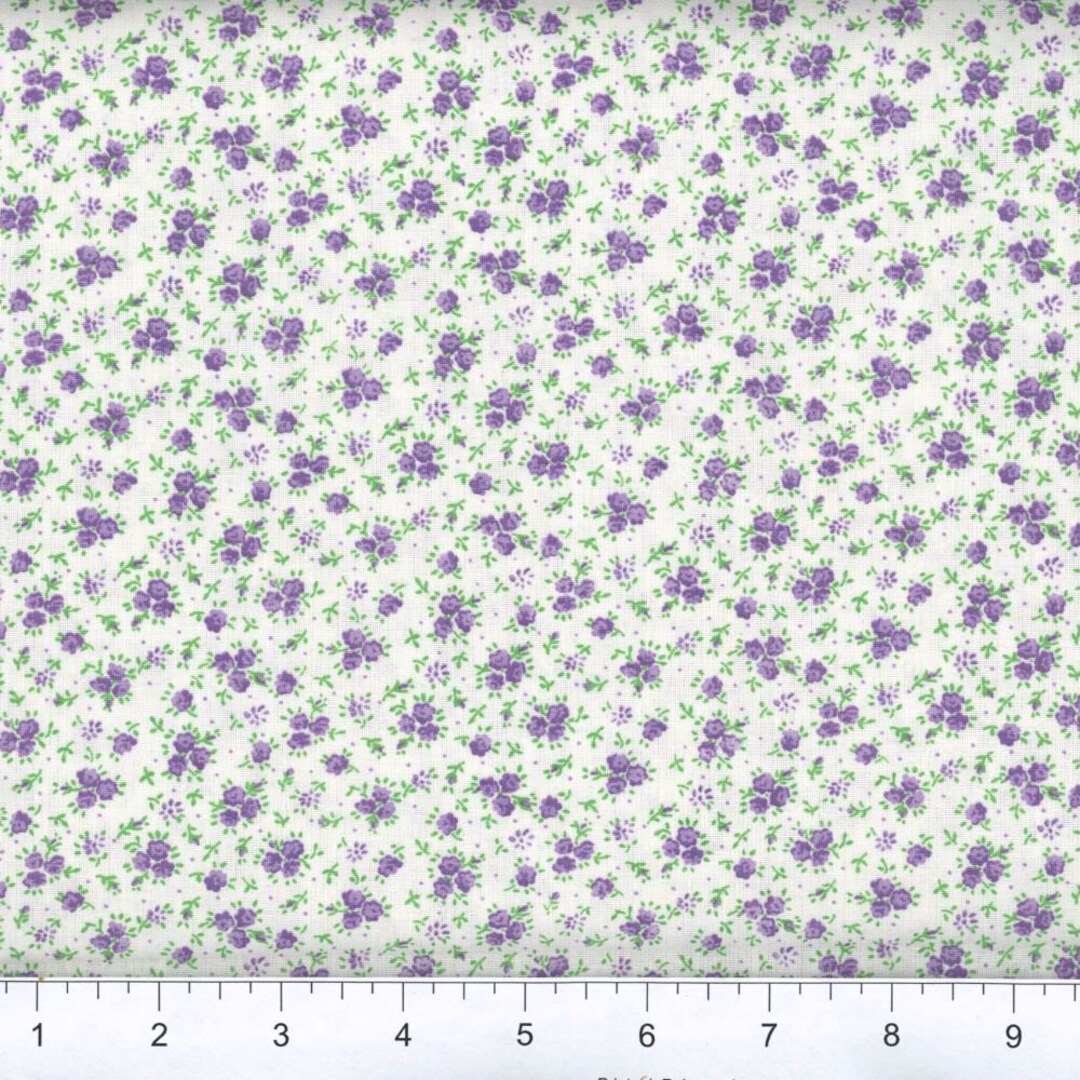 Fabric by the Yard Calico MDG Quilters Calicos Lavender Tiny Flowers ...