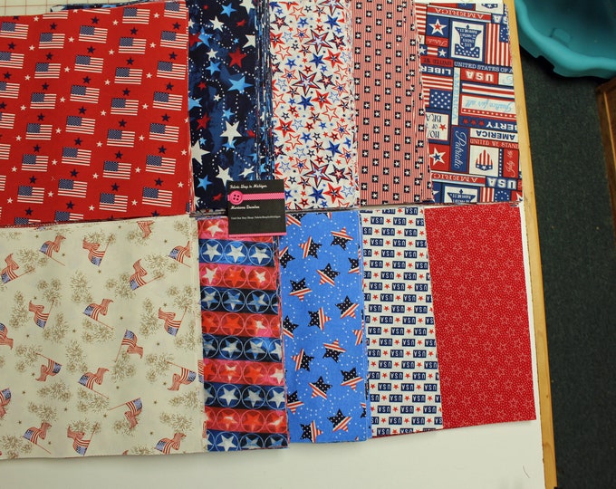 Red White and Blue Patriotic Layer Cake Fabric 40 10 - Etsy