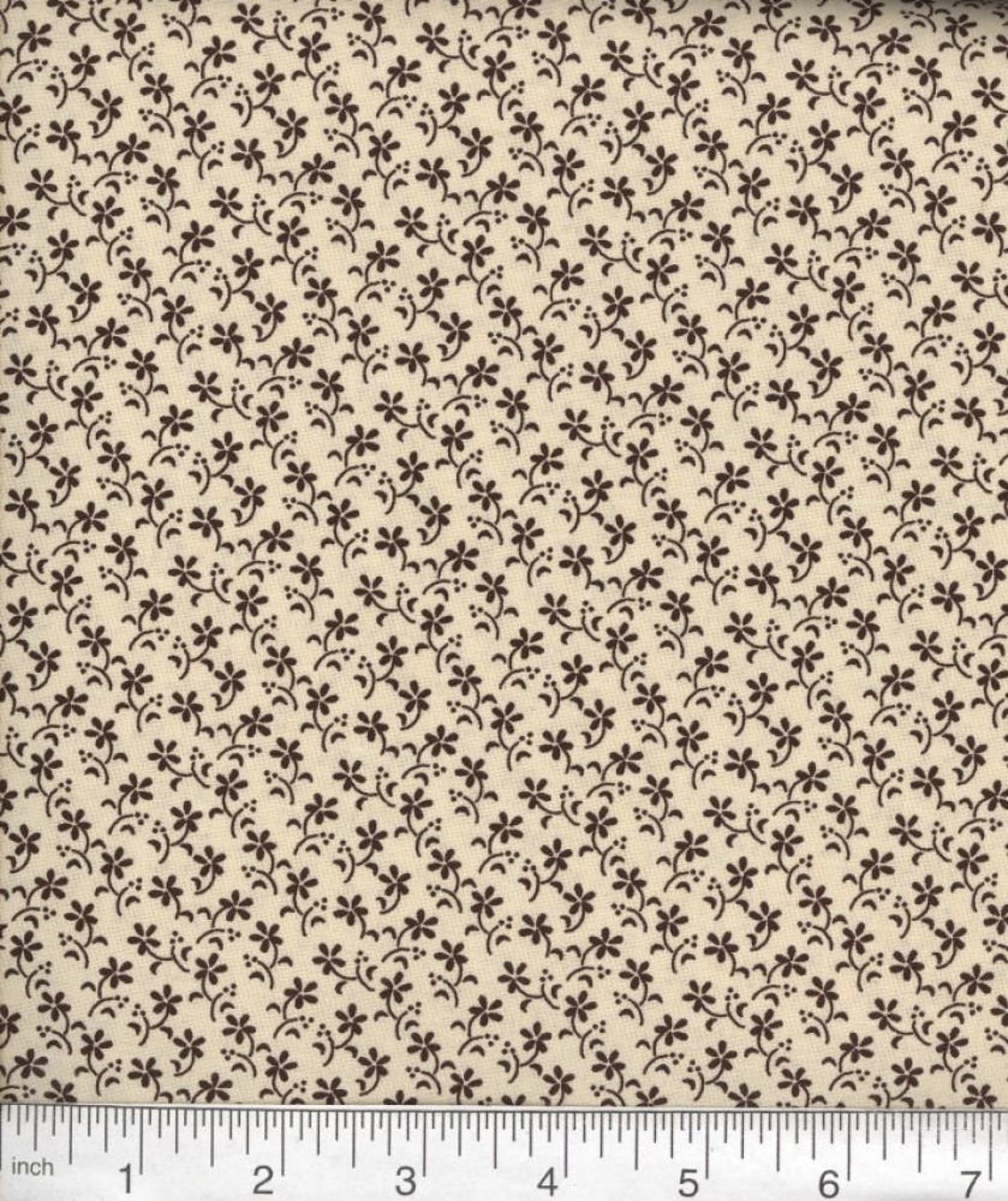 Fabric by the Yard Calico Tan With Brown MDG Pattern 49732 - Etsy