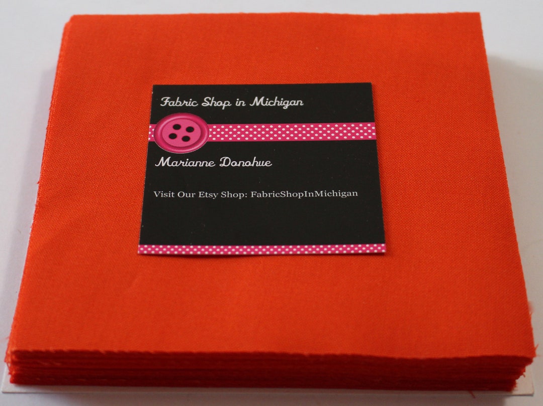 Charm Pack Blaze Orange Solid MDG Dream Cotton Charm Packs 48 - 5 Inch ...