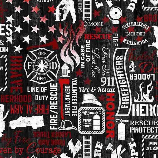 Firefighter Fabric - Etsy