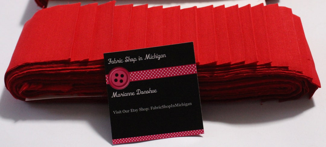 Jelly Roll Red, Poppy Red Solid Half Pack MDG Jelly Roll, 20 Strips 2 1 ...