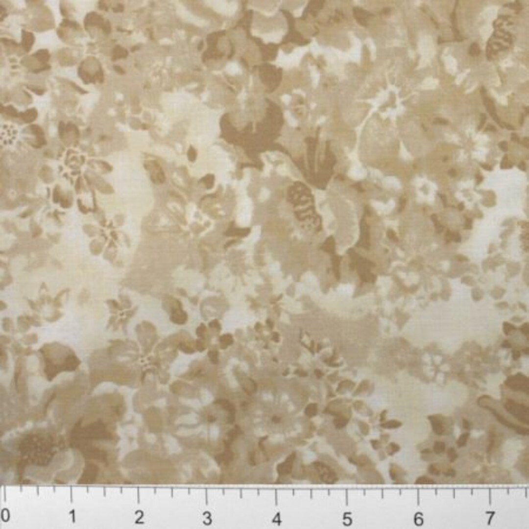 Fabric by the Yard Camel MDG Camel Faded Floral - Etsy