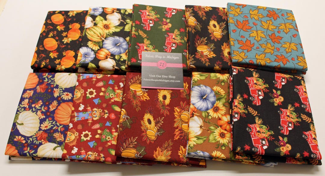 Fat Quarter Bundle, Novelty Autumn/fall 10 Fat Quarters - Etsy
