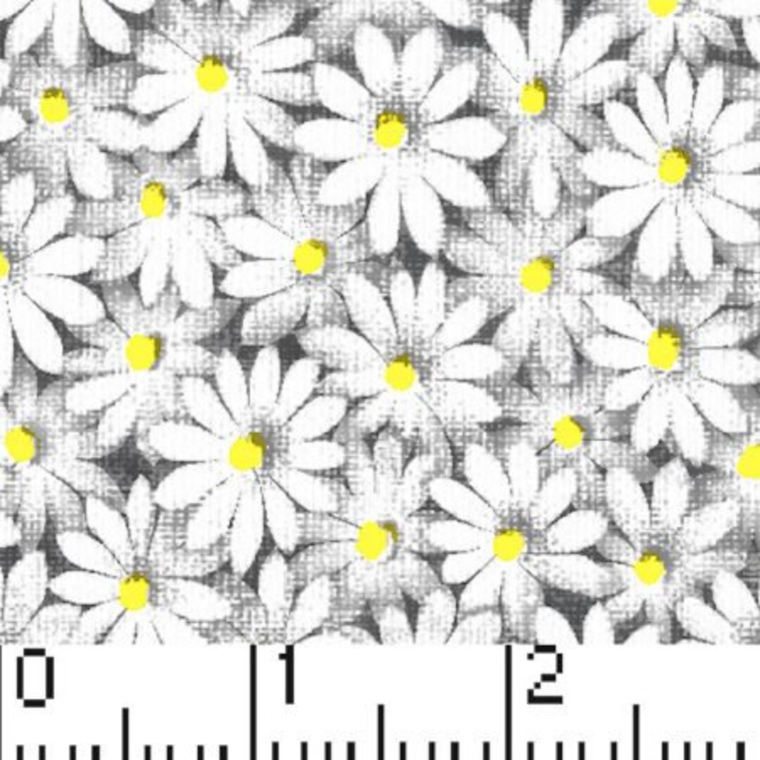 Fabric by the Yard Gray MDG Gray Crazy Daisy - Etsy