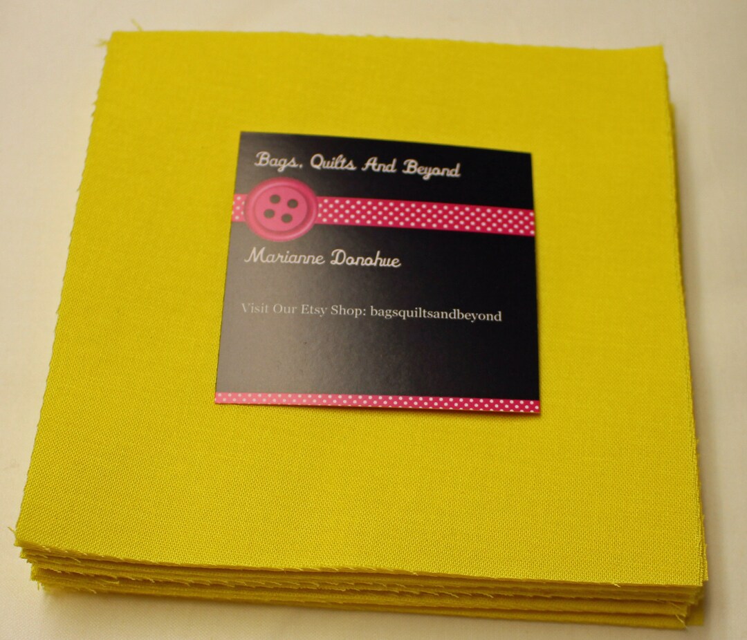 Charm Pack Yellow Solid Sunshine, Bright Yellow MDG Dream Cotton Charm ...