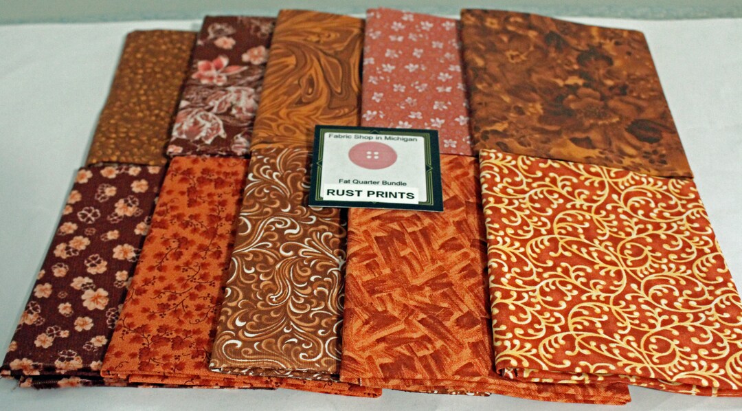 Fat Quarter Bundle, Rust Prints 10 Fat Quarters - Etsy
