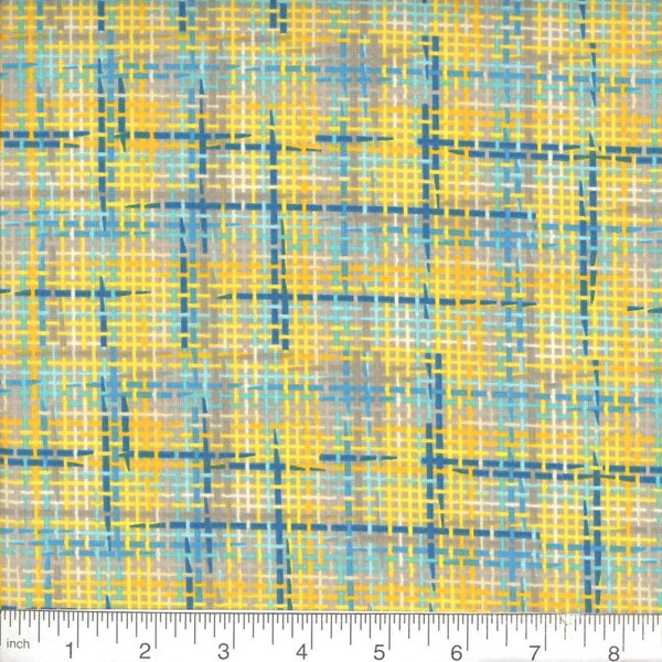 Yellow Plaid Fabric - Etsy