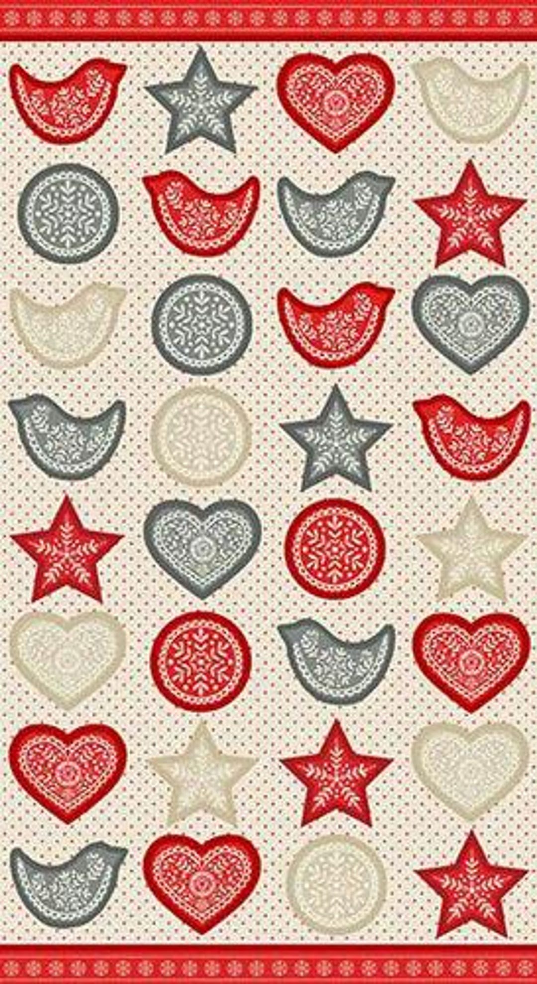 Fabric by the Panel Novelty White Andover Scandi 1, Panel Scandinavian ...