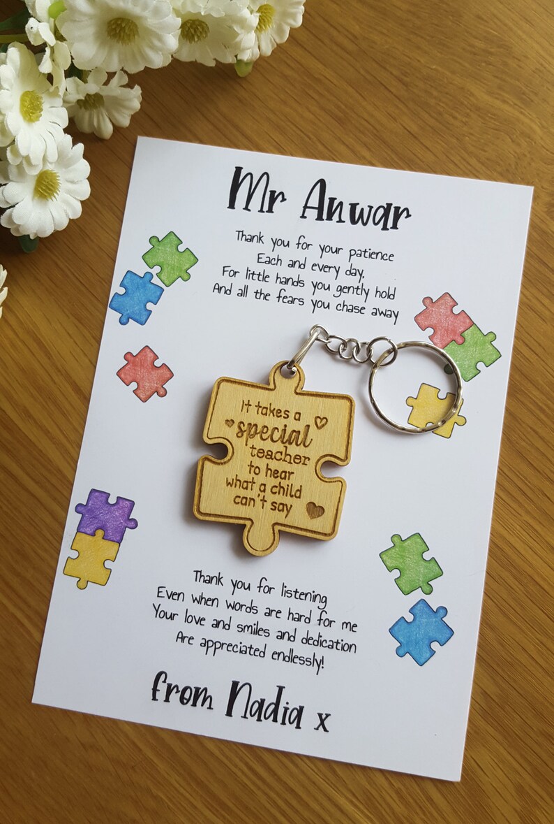 KEYRING Autism Awareness Special Needs Teacher Thank You Card | Etsy