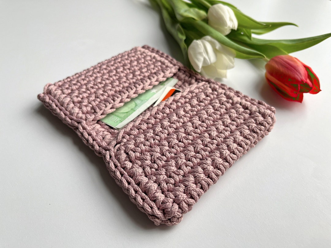 Crocheted Pattern Wallet, Beginners Pattern, Handmade Business Card ...