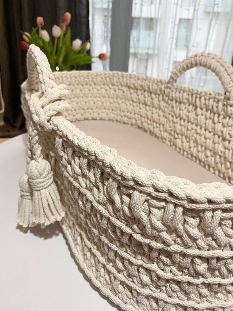 Crochet Moses Bassinet Baby PDF Pattern, Crochet Moses Basket Tutorial ...