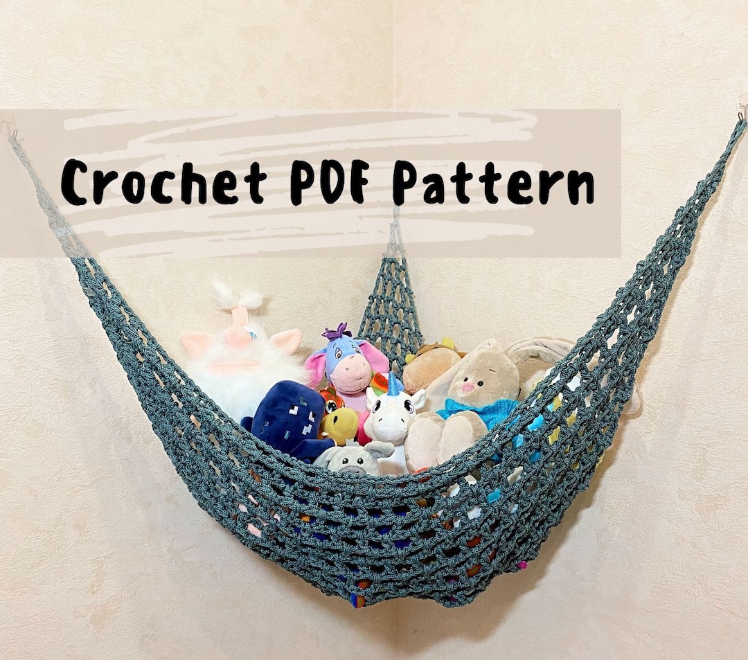 Crochet Toy Hammock PDF Pattern. Wall Storage. Stuffed Animal Hammock ...