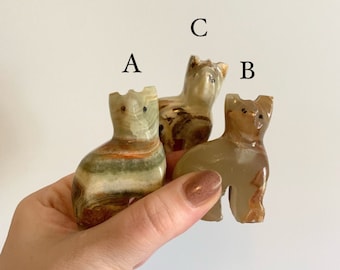 Marble Cat Figurine - Etsy