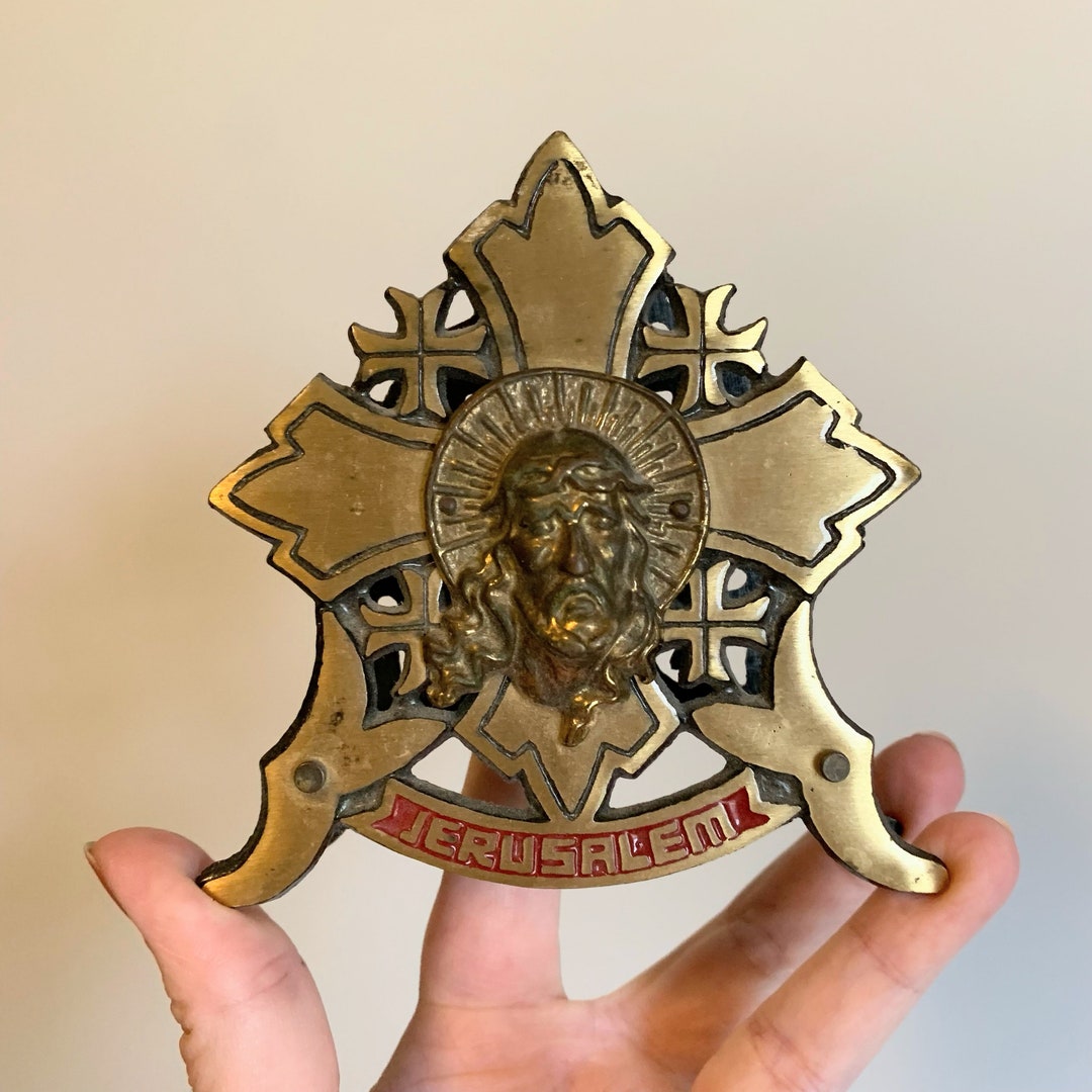 Vintage Brass Mail Letter Holder Organizer/ Made in Jerusalem/ Relief ...