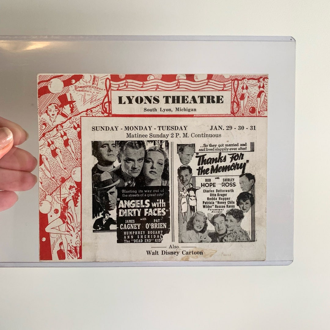 Antique Collectable 1930s Original Movie Theater Handbill Cagney Angels ...