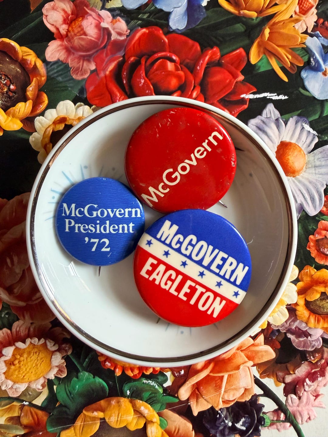 Vintage Set of Three Red White and Blue Mcgovern Presidential Campaign ...
