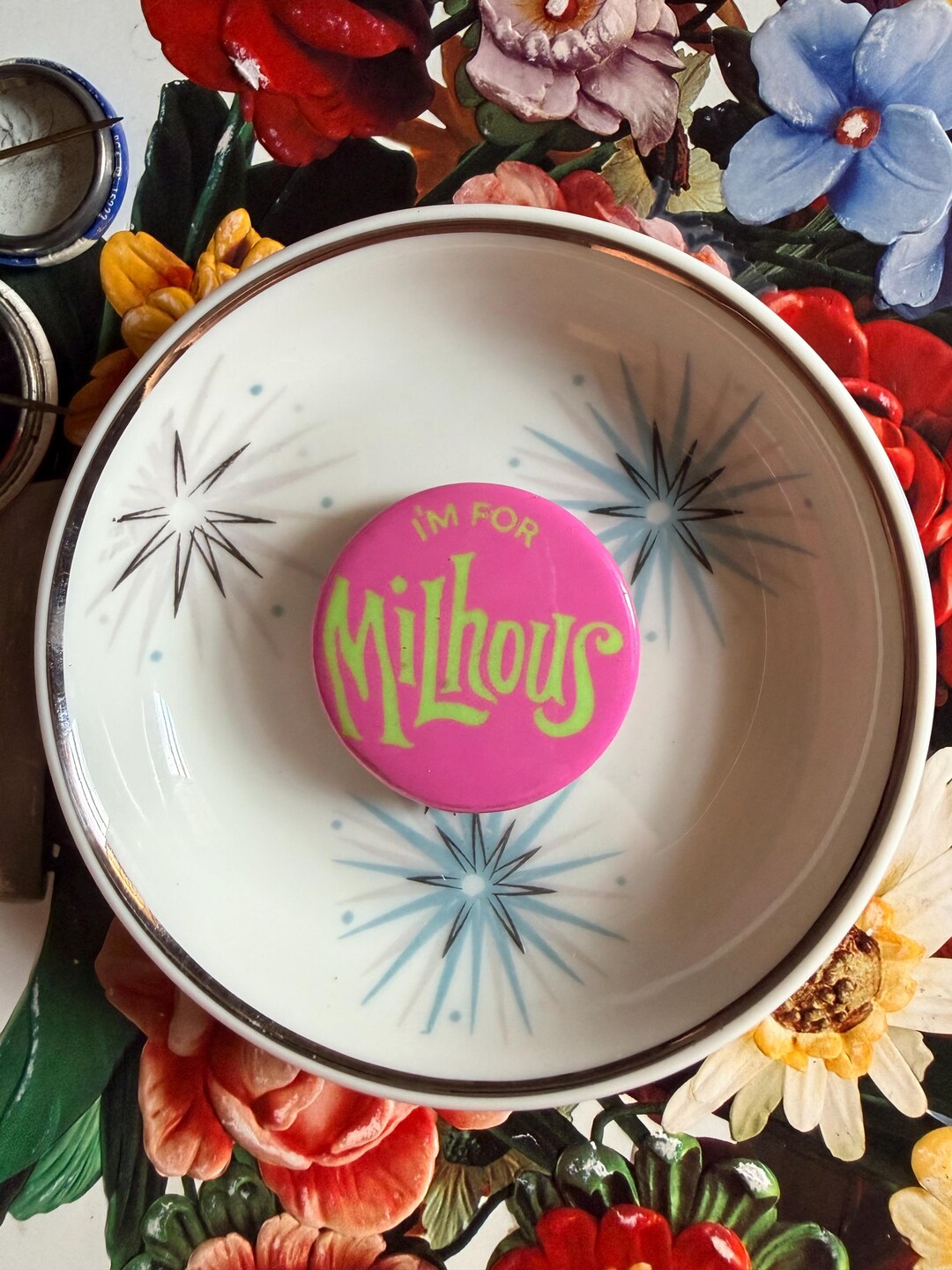 Vintage Groovy 1968 I’m for Milhouse Pinback Button Presidental ...