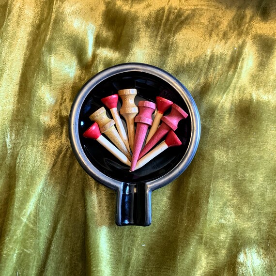 Vintage Antique Set of Eight Wood Golf Tees Red and Blonde - Etsy