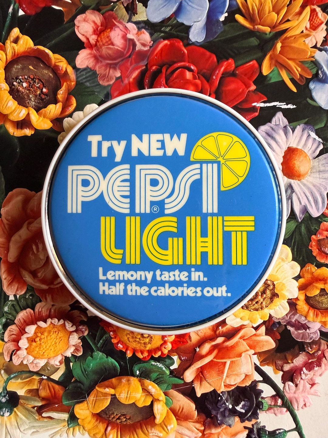 Vintage 1970s 3” Pepsi Cola Pinback Button Pepsi Cola Light Lemony ...