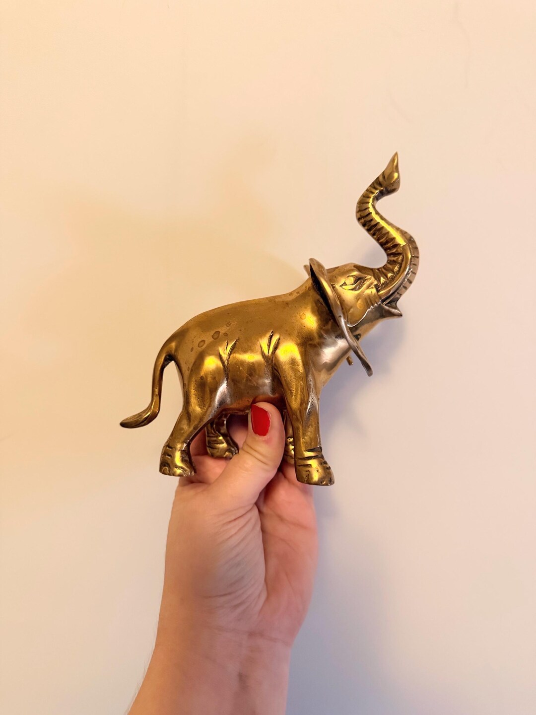Vintage Solid Brass Trunk up Good Luck Elephant Statue Figurine - Etsy
