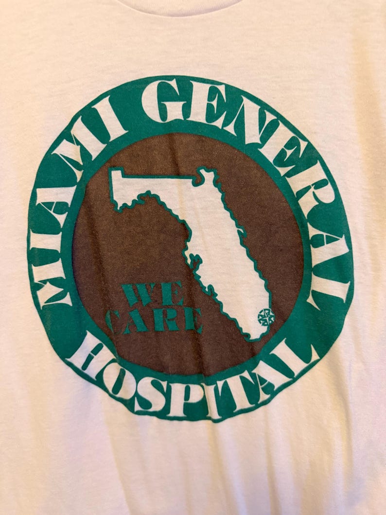 Vintage Early 80s Miami General Hospital Single Stitch Tee Shirt We ...