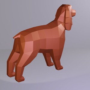 Cocker Spaniel Dog Paper Craft, Digital Template, Origami, PDF Download ...